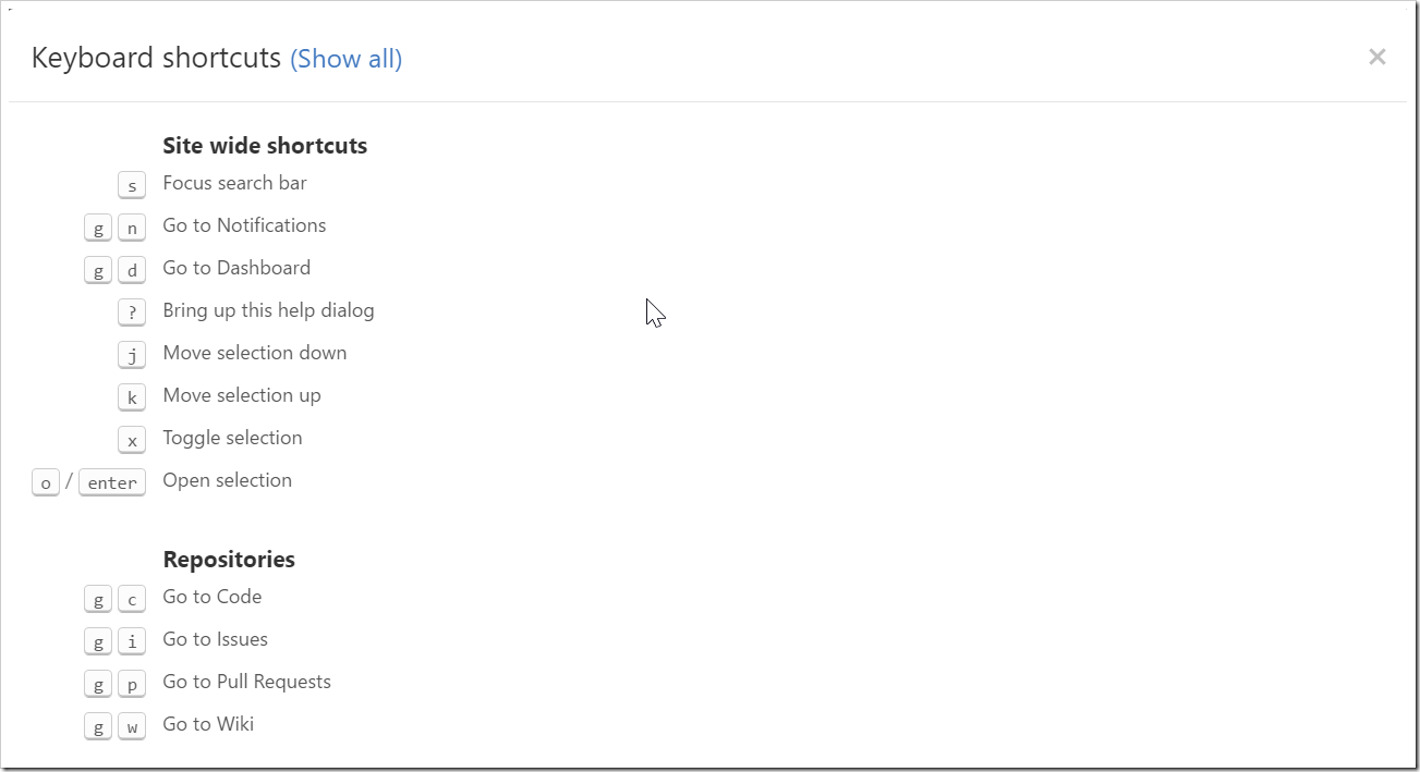 How to view all GitHub keyboard shortcuts – 013 – Sara Ford's Blog